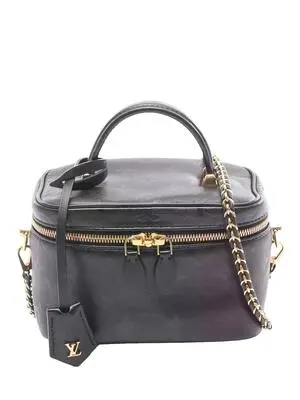 LOUIS VUITTON 2010s Pm Vanity Monogram Leather Tote Bag - Black