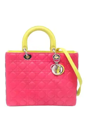 Dior Canage Leather Tote Bag - Pink