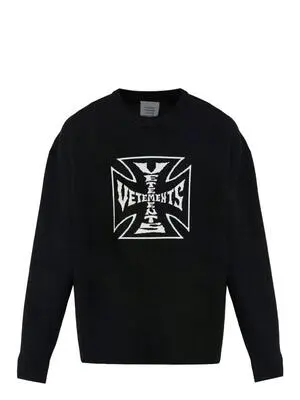 Vetements Graphic Wool Sweater - Black