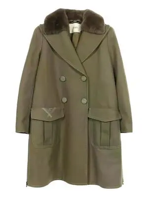 Fendi 2010s Contrast-stitching Coat - Green