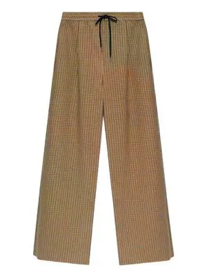 GESTUZ Gzchicca Check Palazzo Pants - Brown