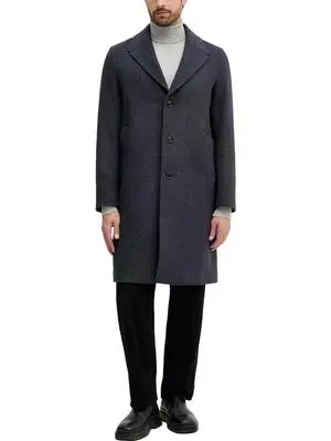 Sisley Collared Single-breasted Coat - Grey