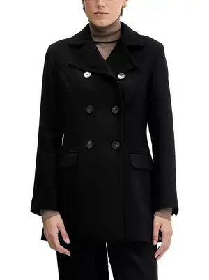 Sisley Double-breasted Coat - Black