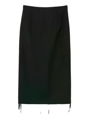LESS Lace-trim Midi Skirt - Black