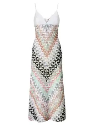 Missoni Sleeveless Patterned Midi Dress - White