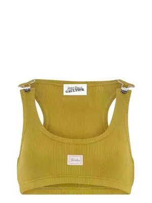 Jean Paul Gaultier Ribbed Patch Bra - Yellow