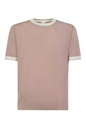 Eleventy Contrast-trim T-shirt - Neutrals
