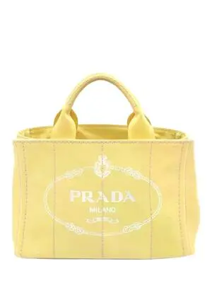 Prada 2000s Logo Handbag - Yellow