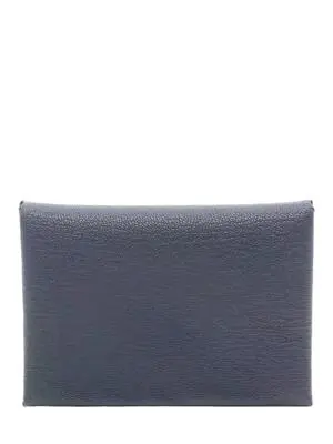Hermès Calvi Duo Flap Coin Purse - Blue