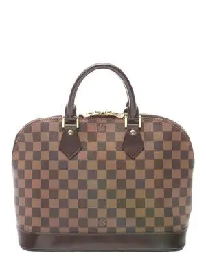 LOUIS VUITTON 2004 Alma Check Tote Bag - Brown