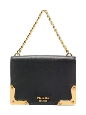 Prada 2010s Chain Cahier Handbag - Black
