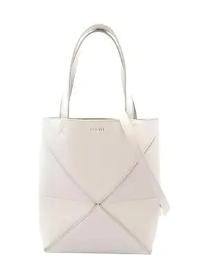 Loewe Mini Puzzle Leather Handbag - Neutrals