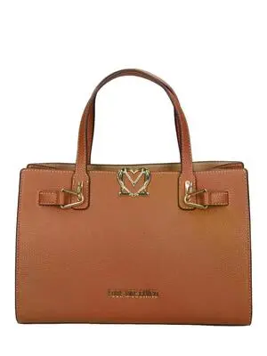 Moschino Logo-buckle Tote Bag - Brown