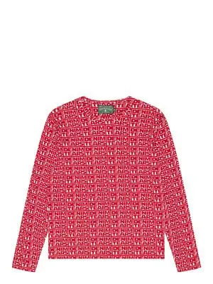 DENIM TEARS Jacquard Long Sleeve Tee - Red