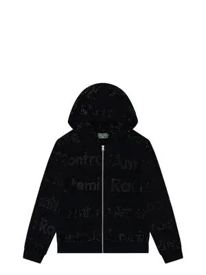 DENIM TEARS Systemic Racism Controls America Zip Hoodie - Black