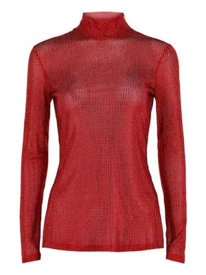 SALVATORE FERRAGAMO Crystal Embellished Long-Sleeve Top