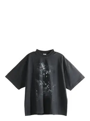 Vetements Jesus On A Cross Distressed T-shirt - Black