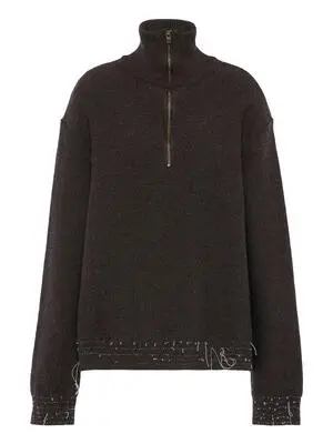 MAISON MARGIELA Quarter Zip Top - Brown
