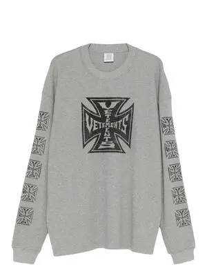 Vetements Biker Cross Waffle Long-sleeve Top - Grey