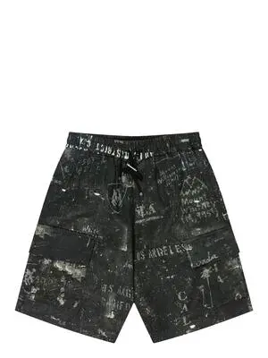 Amiri Army Stencil Cargo Shorts - Black