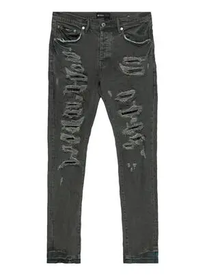 PURPLE BRAND Destroy Repair Jeans - Black