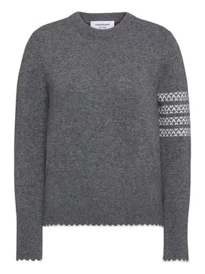 Thom Browne Classic Fit Crew Neck Pullover - Grey