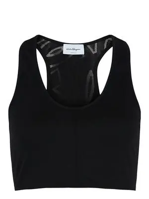 FERRAGAMO Cropped Scoop Neck Top - Black