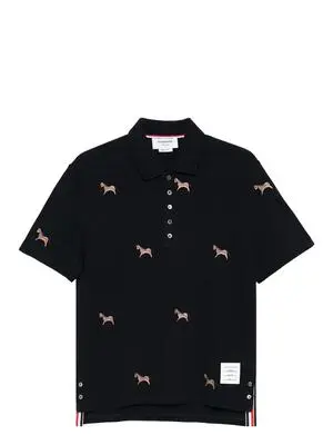 Thom Browne Horse Embroidery Polo Shirt - Blue