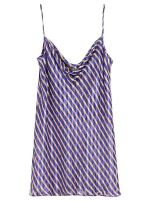Dries Van Noten Daira Devoré Diagonal Stripe Slipdress - Purple
