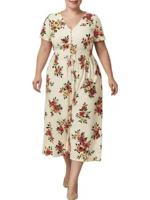 STANDARDS & PRACTICES Floral Midi Shirtdress - Floral Print