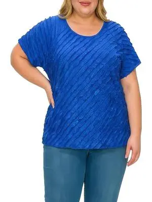 STANDARDS & PRACTICES Ruffle Short Sleeve Top - Cobalt Blue