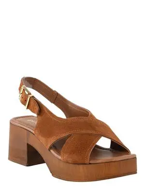 Seychelles Slingback Platform Sandals - Brown