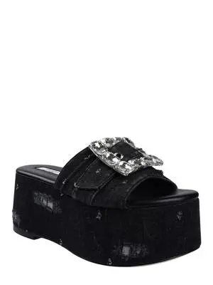 ZIGI Alena Platform Wedge Slide Sandal - Black