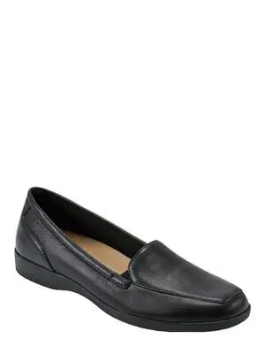 Easy Spirit Moc-toe Leather Flat - Black Comb