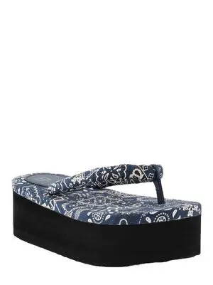 Bc Footwear Pretty Penny Platform Sandals - Navy Bandana