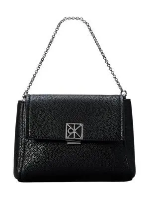 Calvin Klein Emblem Logo Pebble Crossbody Bag - Black