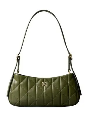 Calvin Klein Quilted Emblem Logo Small Shoulder Bag - Cypress