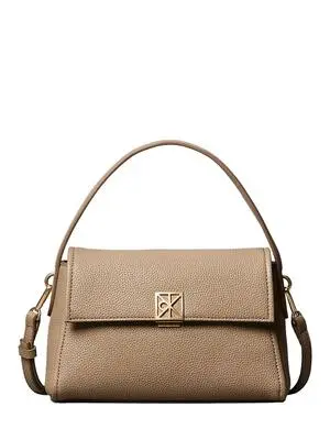 Calvin Klein Emblem Logo Pebble Shoulder Bag - Desert Taupe