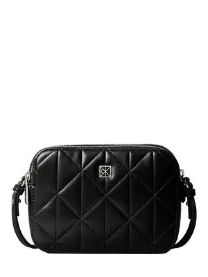 Calvin Klein Quilted Emblem Logo Camera Bag - Black