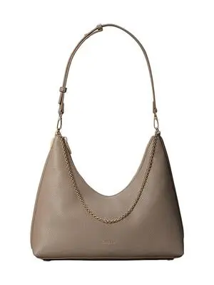 Calvin Klein Emblem Logo Hardware Pebble Shoulder Bag - Desert Taupe