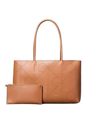 Calvin Klein Perforated Emblem Logo Tote Bag - Argan Oil
