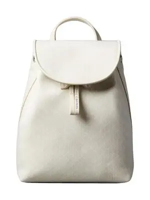Calvin Klein Allover Emblem Logo Backpack - Lily White Aop