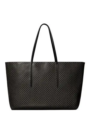 Calvin Klein Allover Emblem Logo Large Tote Bag With Pouch - Black Aop