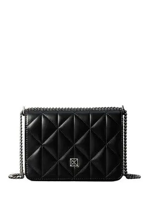 Calvin Klein Quilted Emblem Logo Mini Chain Bag - Black