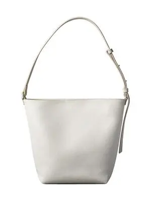 Calvin Klein Allover Emblem Logo Bucket Bag With Pouch - Lily White Aop