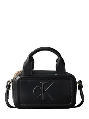 Calvin Klein Monogram Bauletto Bag - Black
