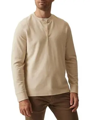 34 Heritage Long Sleeve Pima Cotton Blend Henley - Oatmeal