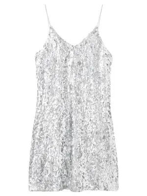 Mango Sequin Minidress - Silver