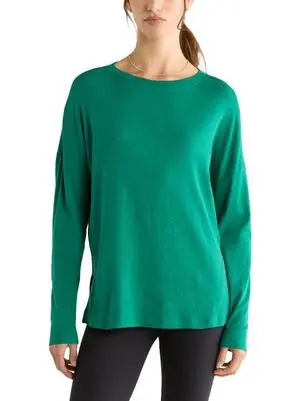 Zella Ease Up Long-sleeve T-shirt - Green Glade