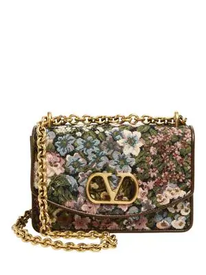 Valentino Garavani Small Devain Floral Jacquard Shoulder Bag - Multi Pink
